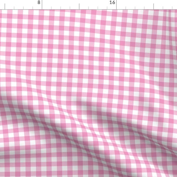 Pink Gingham Fabric - Etsy