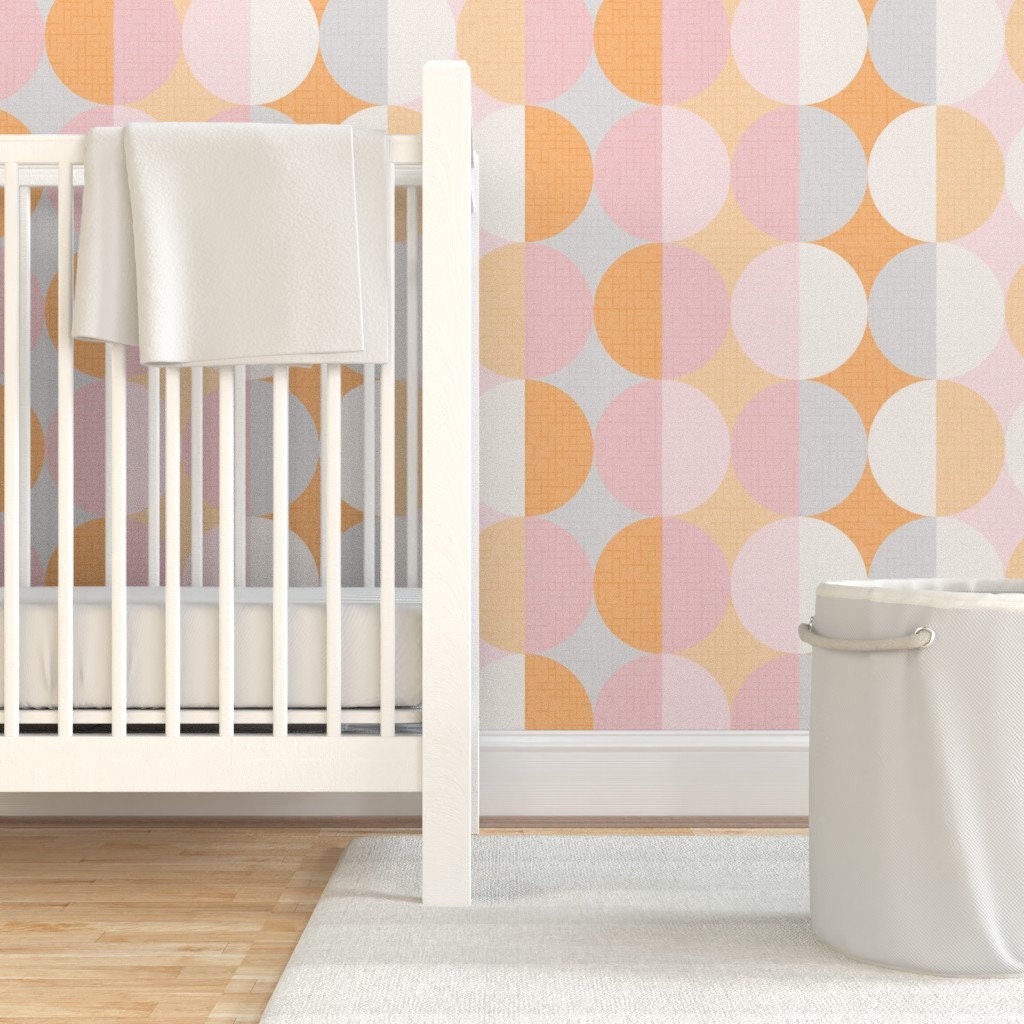 Mid Mod Wallpaper Creative Dreams by Pippa Shaw Pink | Etsy