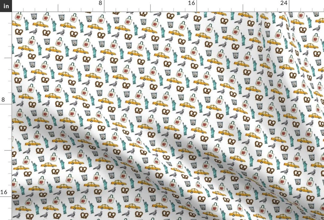 New York Taxi Fabric - Iconic Nyc Green by Introspectivenarwhal - Taxi ...