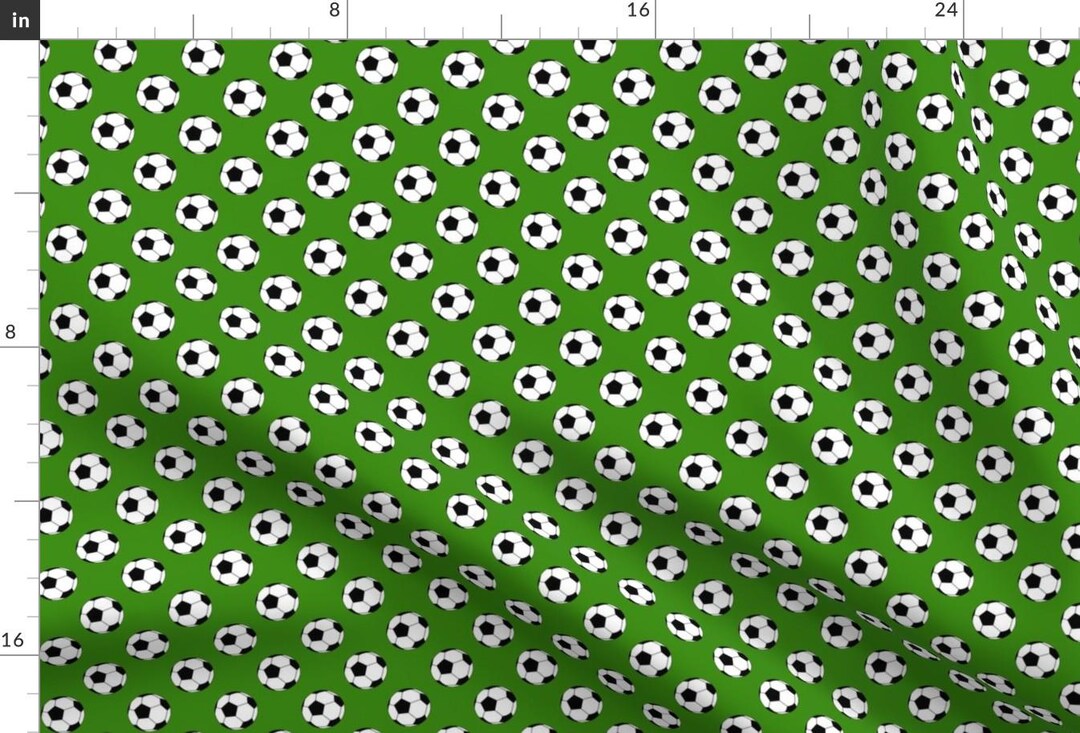 Soccer Ball Fabric - Sports Soccer Balls on Apple Green by ...