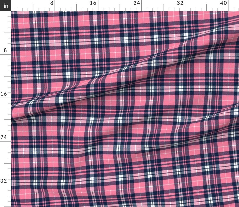 Pink and Blue Plaid Fabric Fall Plaid Hot Pink and Blue by - Etsy