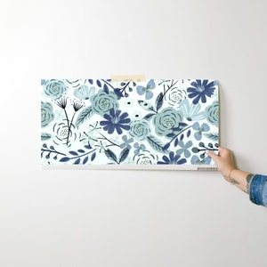 Blue Boho Floral Wallpaper Flower Child Boho by Roochita Sage Green ...