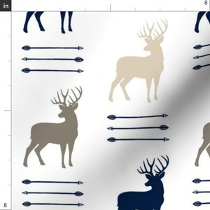 Stags Hunt Fabric Multi Buck and Arrow Stack Rustic Woods by - Etsy