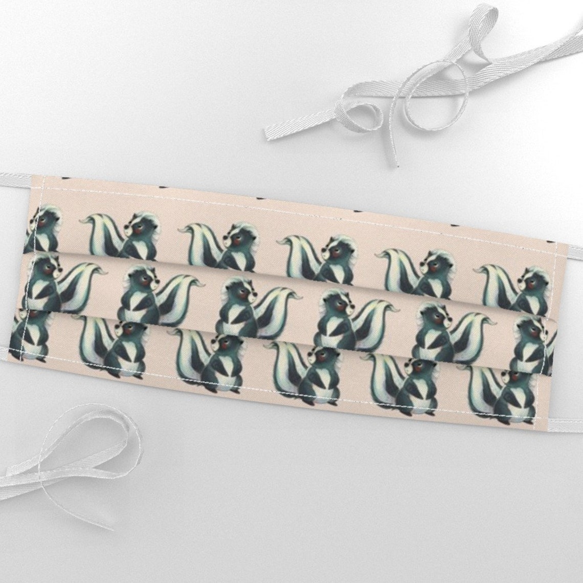 Woodland Skunk Fabric Woodland Skunk on Beige by | Etsy