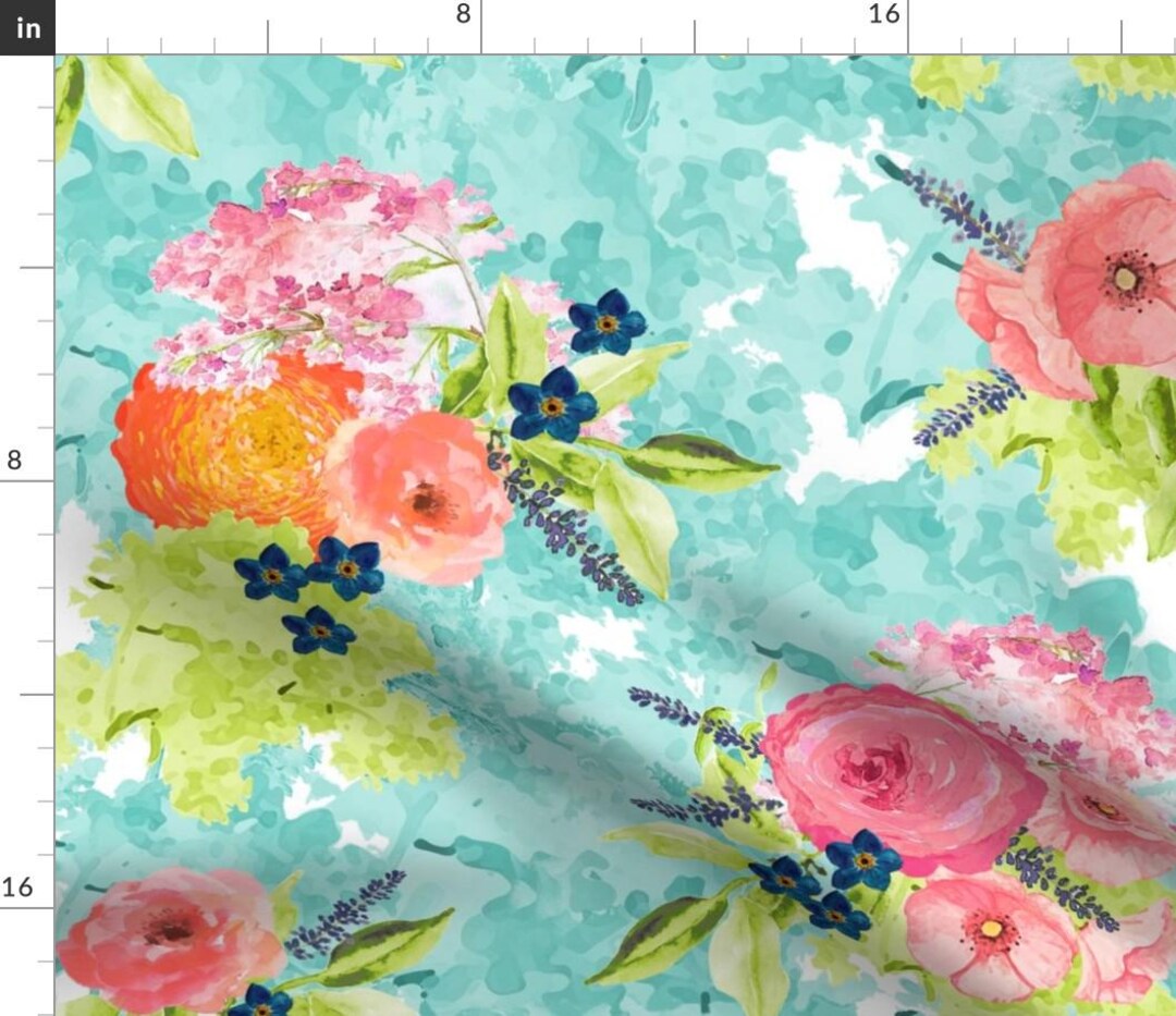 Watercolor Spring Floral Fabric Watercolor Floral by Willowlanetextiles ...