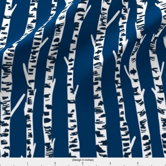 Birch Fabric Birch Tree Forest Hand-Drawn Nursery Baby | Etsy