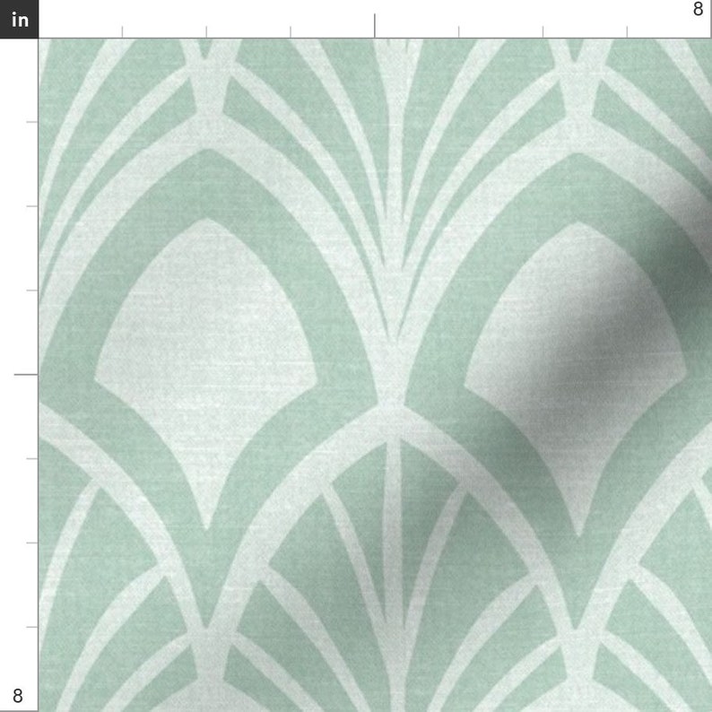 Mint Art Deco Fabric Art Deco by Heatherdutton Mint Green - Etsy