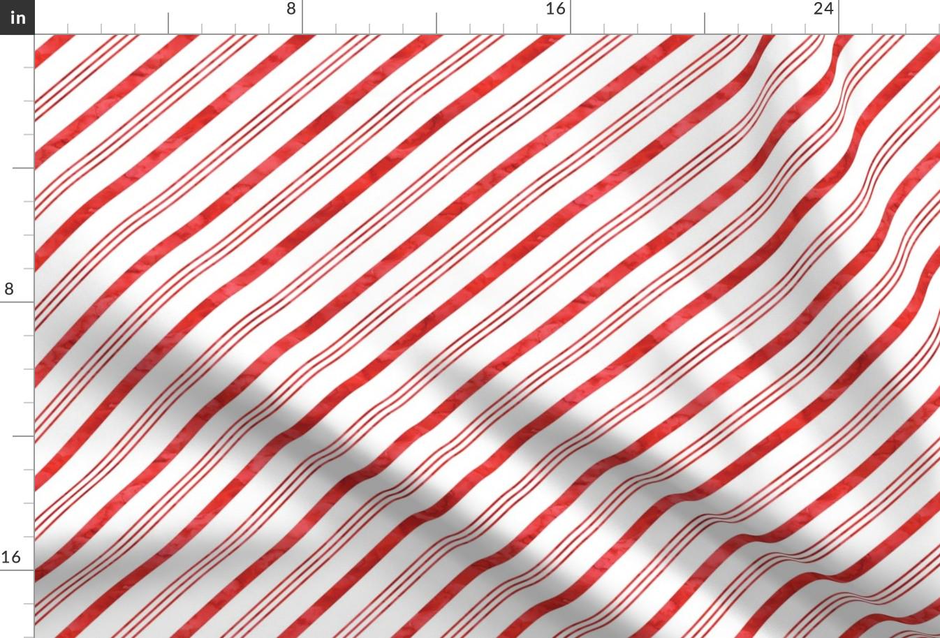 Watercolor Candy Cane Stripe Fabric - Watercolor Candy Cane Stripes Red ...