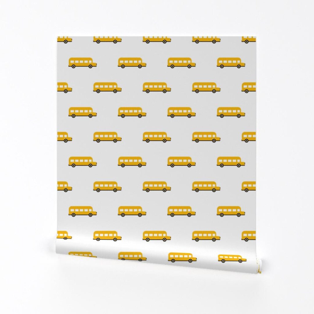 Classic School Bus Removable Peel and Stick Wallpaper Yellow Kids ...