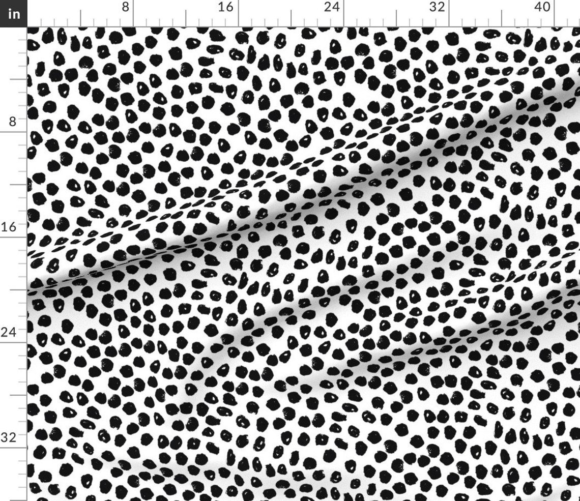 Ink Spots White/Black Custom Fabric By Andrea Lauren | Etsy