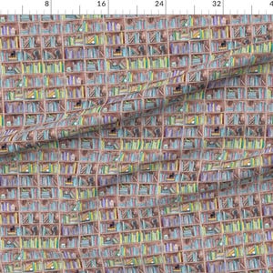 Library Books Fabric Watercolour Bookshelf by Elena O'neill ...