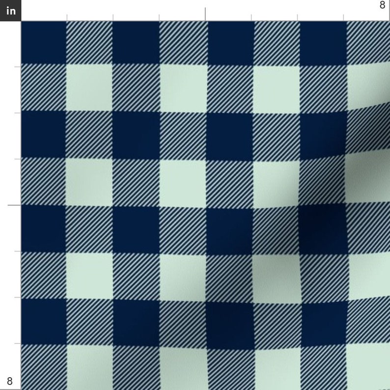 Buffalo Plaid Fabric Buffalo Plaid 1 Dark Blue and - Etsy