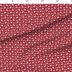 Moose Fabric Moose Trot Red Small by Ivieclothco Moose - Etsy