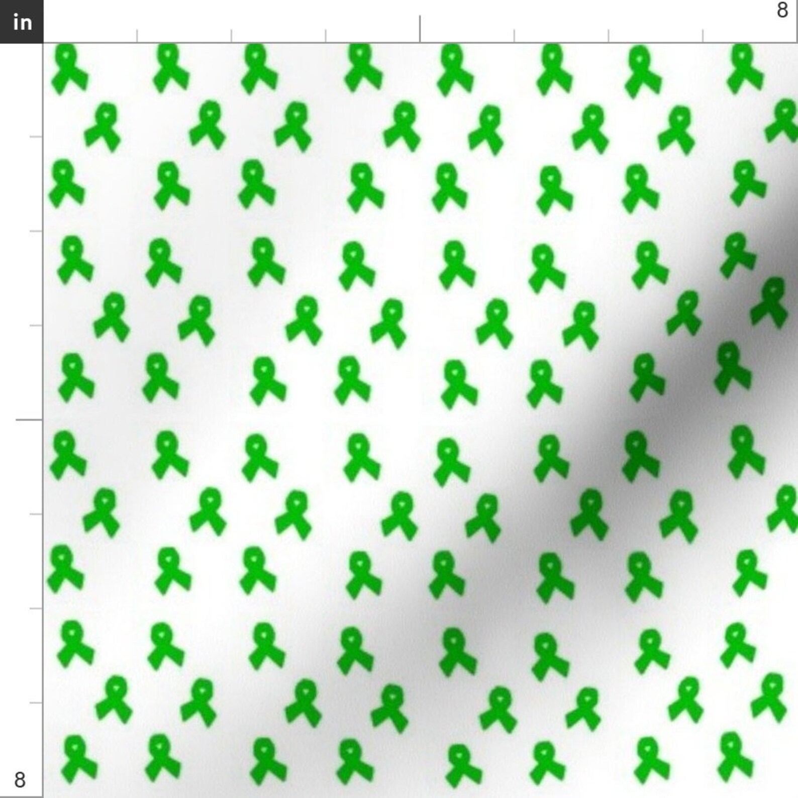 Green Ribbon Fabric Green Ribbon by Dknitter Kidney Cancer - Etsy