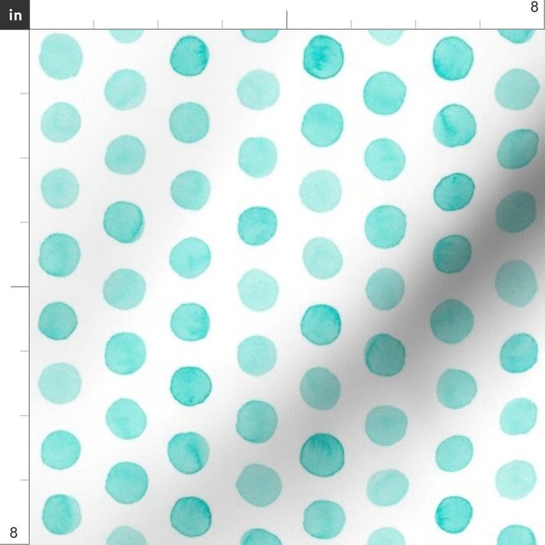 Watercolor Turquoise Polka Dots Designed by Nadia Hassan | Etsy