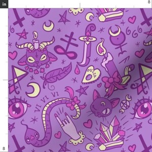 Occult Fabric Cute Occult in Purple by Pinkindetroit Magic - Etsy