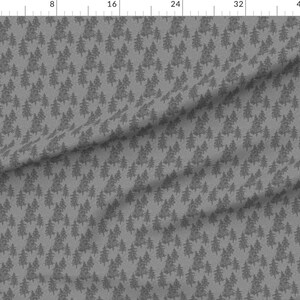 Trees Fabric Small Evergreen Trees Charcoal by - Etsy