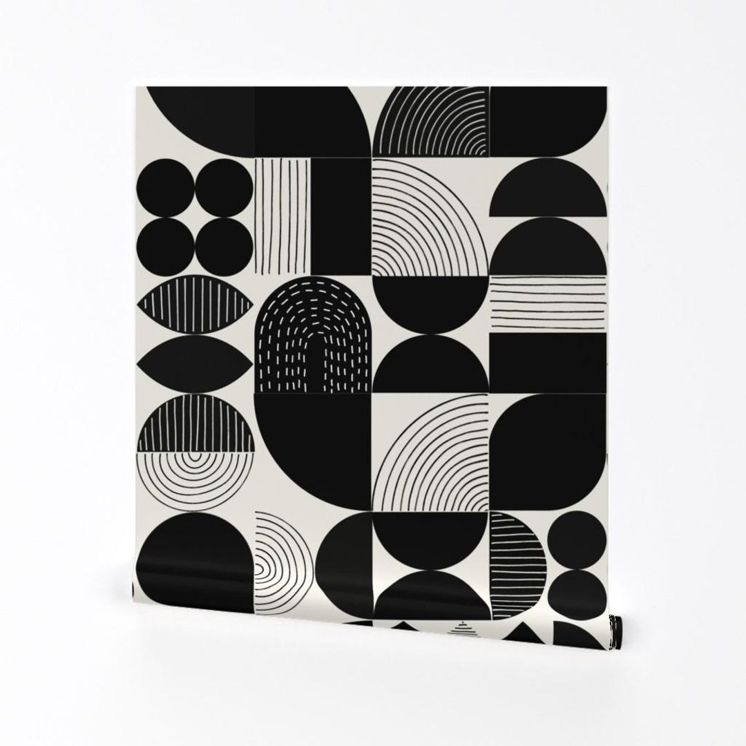 Geometric Shapes Removable Peel and Stick Wallpaper - Abstract Large ...