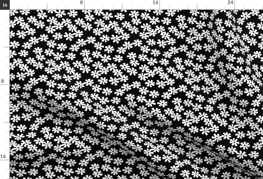 90s Flowers Fabric - Retro Summer by Littlesmilemakers - White Daisy ...