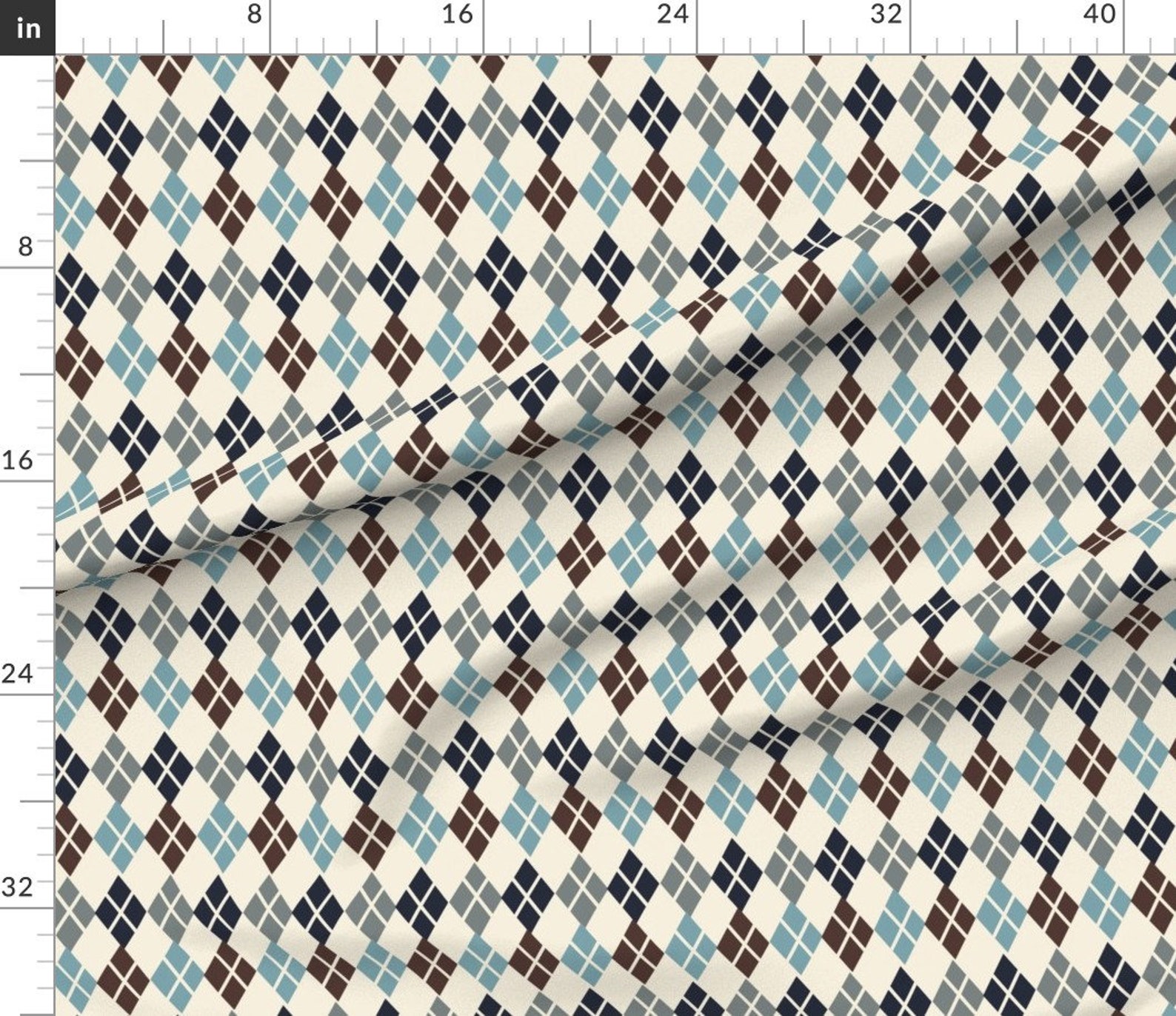 Preppy Fabric Mr. Argyle Jill Bull by Palmrowprints | Etsy