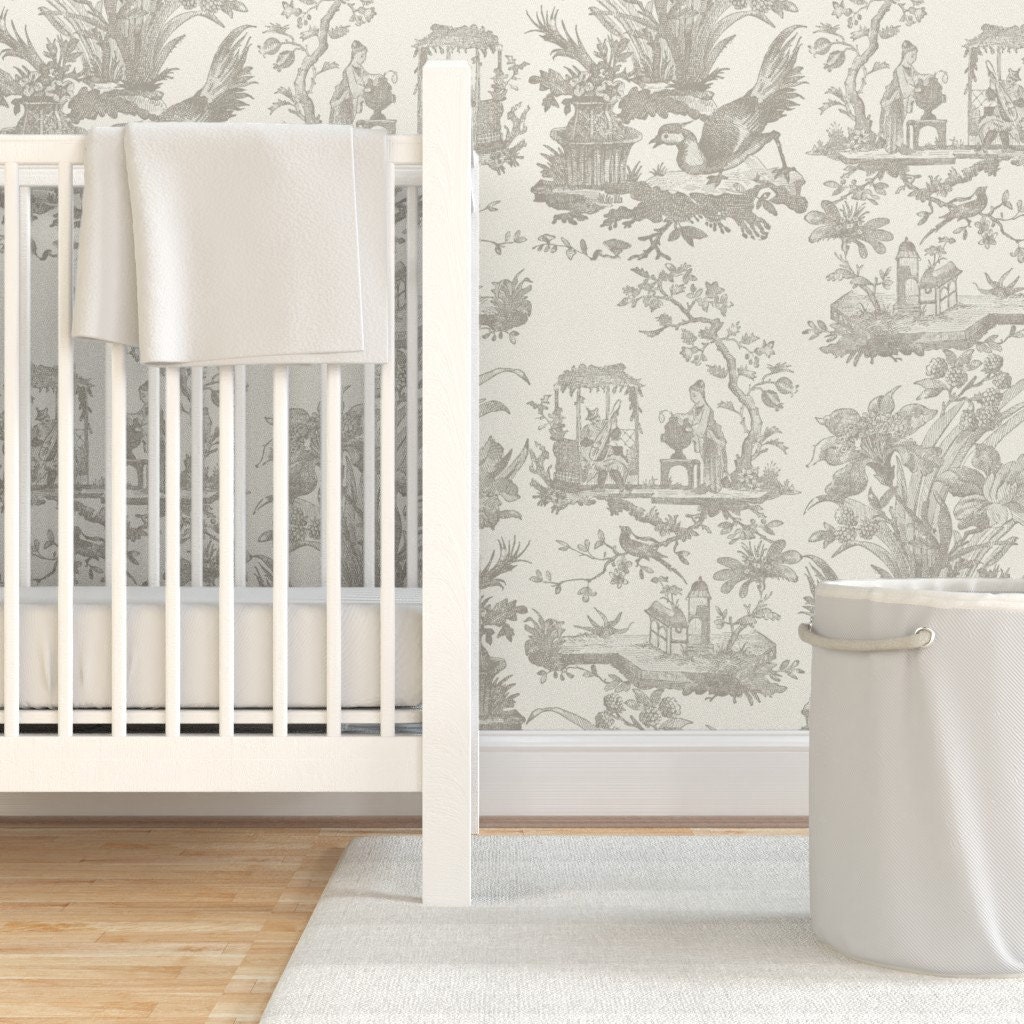Chinoiserie Wallpaper Chinoiserie Toile by - Etsy