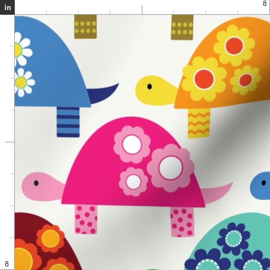 Reptilia Fabric - Brightly-colored Tortoises by Twigged - Reptile ...