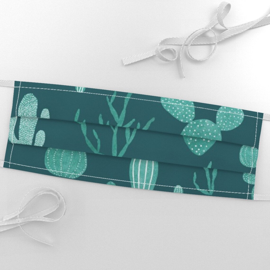 Teal Cacti Fabric Blue Cacti on Teal by Lavish Season - Etsy