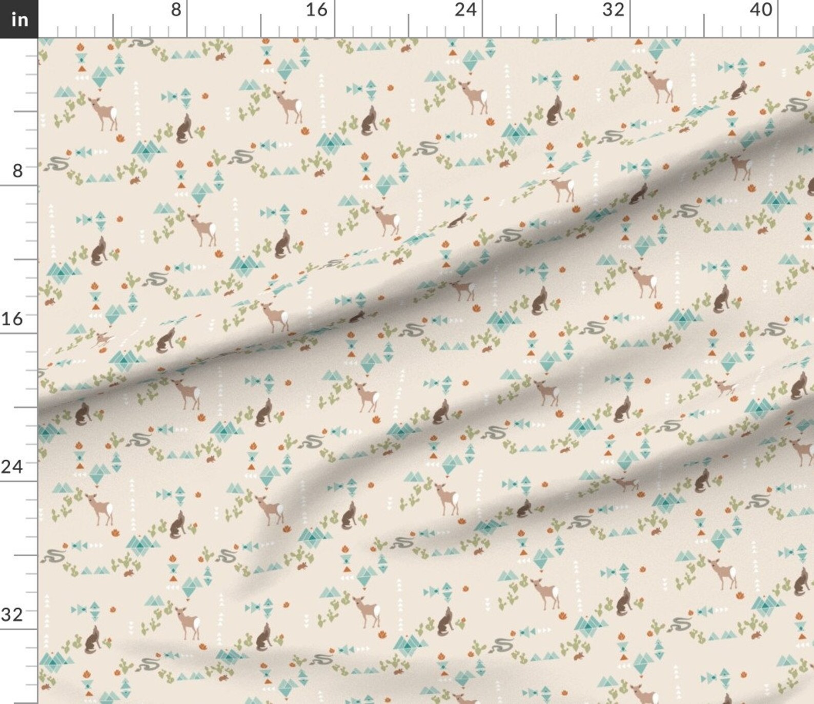 Desert Coyote Fabric Desert Animals by Annabhall Boho - Etsy
