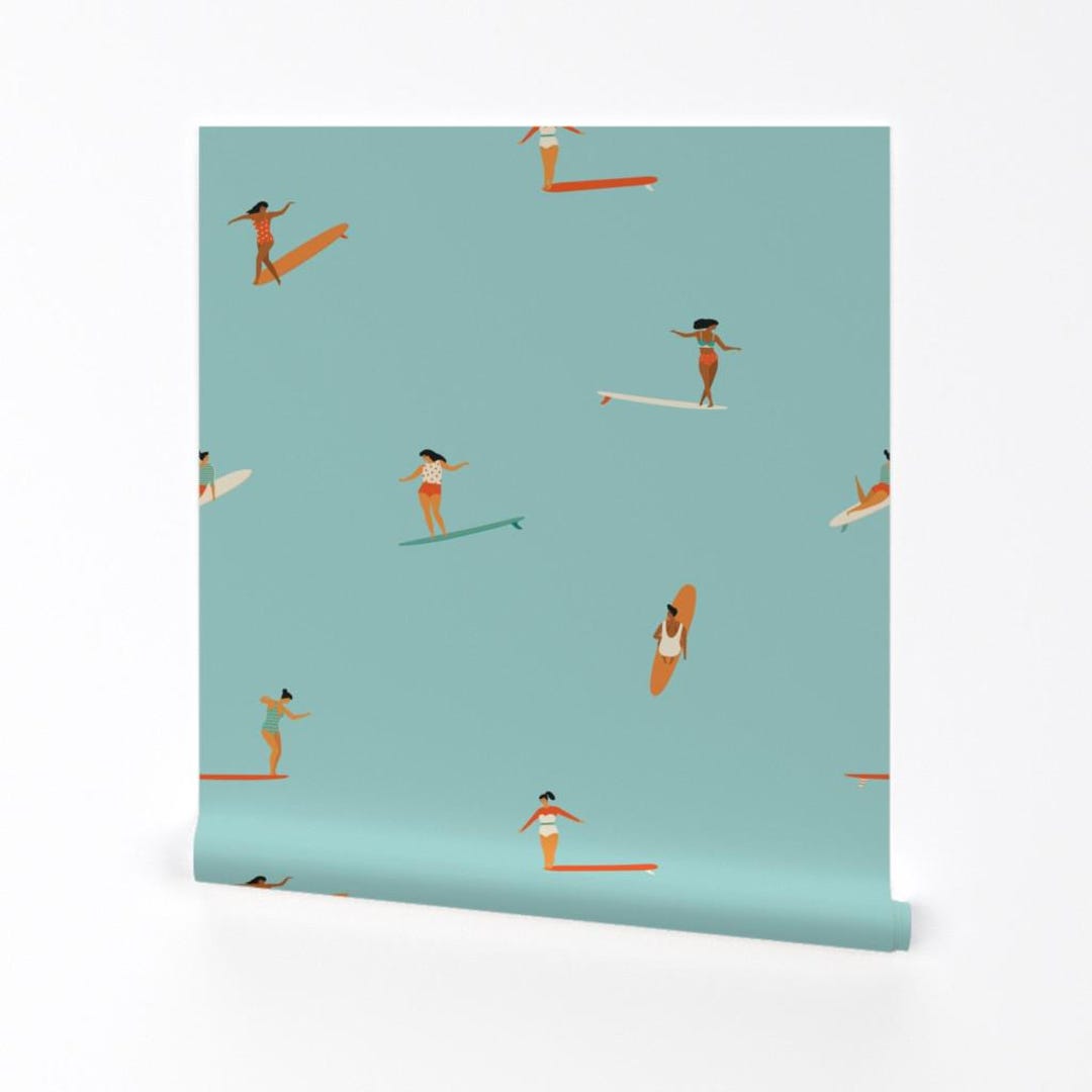 Surfing Wallpaper - Soul Surfers Light Blue by Tasiania - Blue Surfers ...