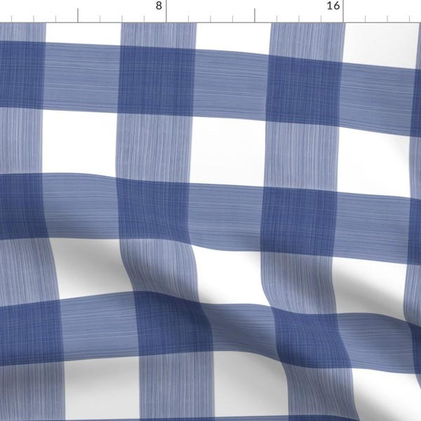 Blue Buffalo Plaid Fabric - Etsy