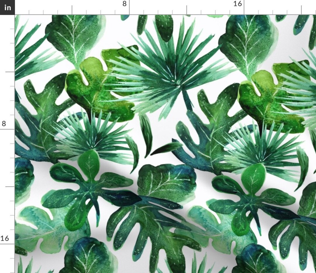 Tropical Fabric Tropical Leaves by Crystal_walen Botanical - Etsy