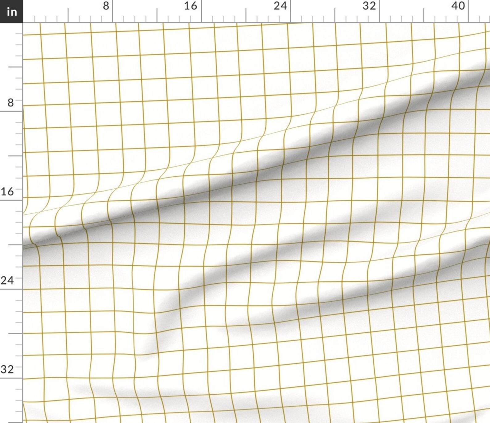 Yellow Grid Fabric Mustard Grids on White Irregular by Sunny - Etsy