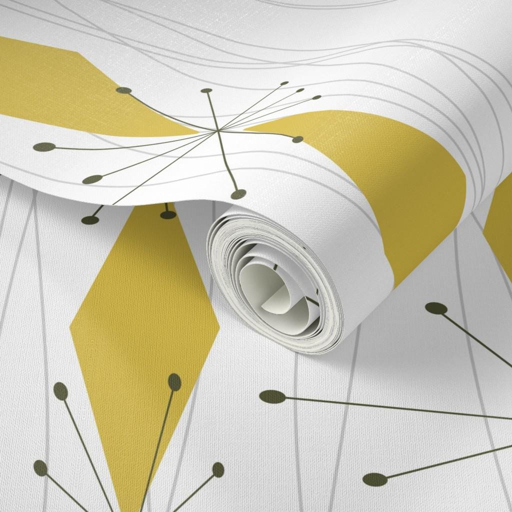 Atomic Wallpaper - 60s by Themadcraftduckie - Atomic Geo Yellow Groovy ...