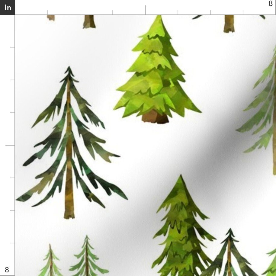Forest Fabric Pine Tree Forest Woodland Trees Large Scale A - Etsy Canada
