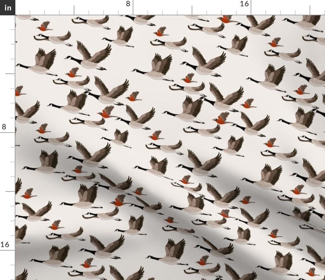 Geese Fabric Gueth Migratory Birds Half Size by Juditgueth Hunting ...