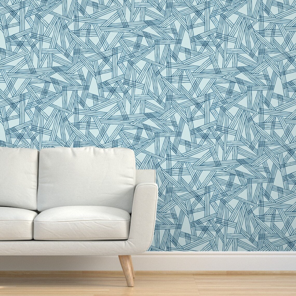 Fragmentation Wallpaper Roosting by Chris Jorge Blue Geo - Etsy