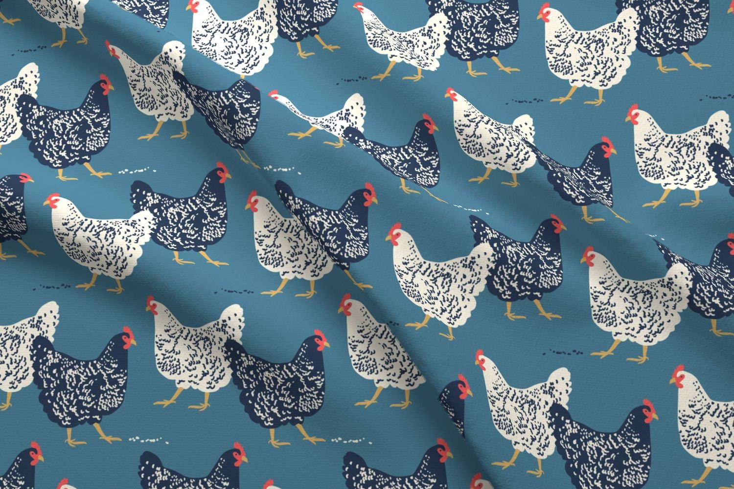 Farmhouse Chickens Fabric Farmhouse Chickens By Laura May | Etsy
