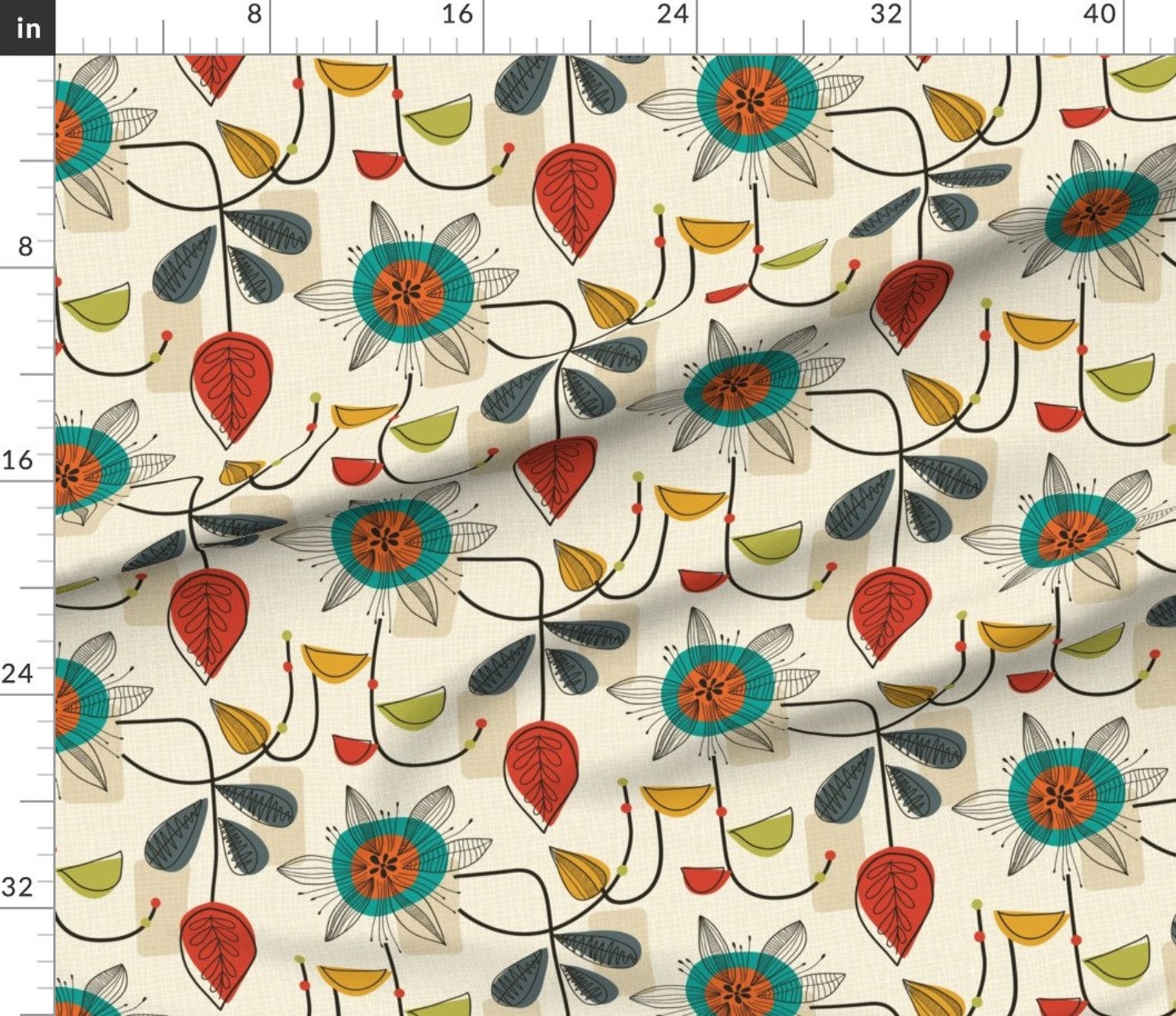 MCM Fabric 1950'S Mid Century Modern by Patternanddesign - Etsy