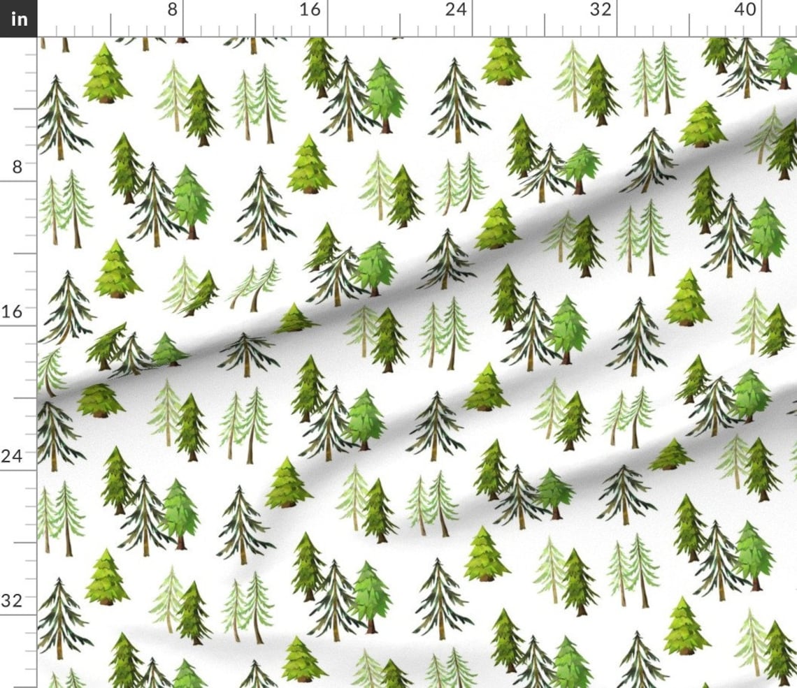 Forest Fabric Pine Tree Forest Woodland Trees Large Scale A - Etsy Canada