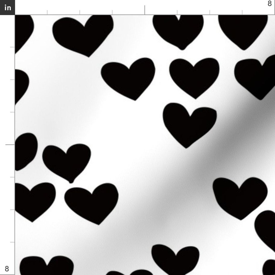 Clusters of Hearts Fabric Love Heart Scandinavian Black - Etsy