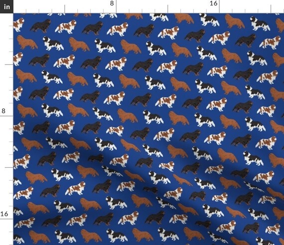 Blue Cavalier Fabric Cavalier King Charles Spaniel Fabric by - Etsy
