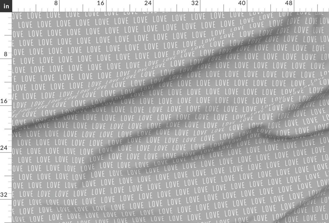 Love Fabric - Love // Grey by Littlearrowdesign - Love Valentine's Day ...