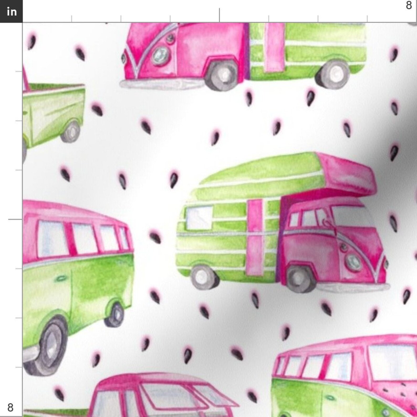Watermelon Vans Fabric Watermelon Bus by Gingerlique Summer - Etsy