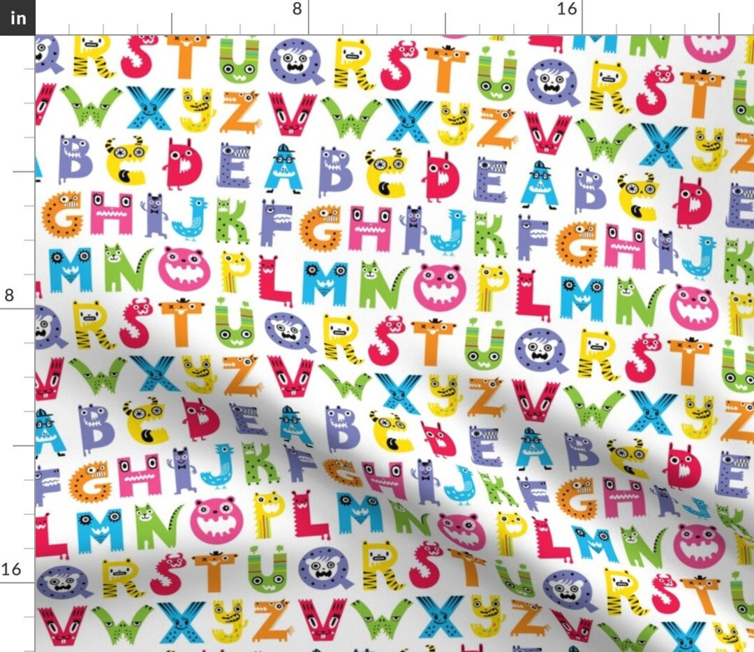 Alphabet Monsters Fabric Alphabet Monster Pattern by Andibird School ...
