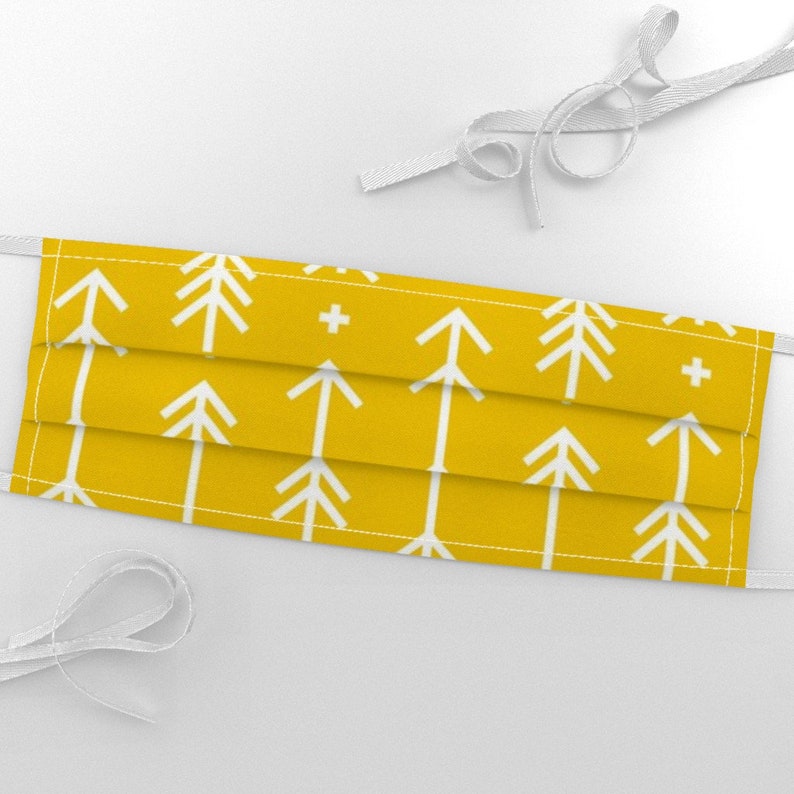 Yellow Arrows Fabric Cross Plus Arrows Mustard Yellow by - Etsy