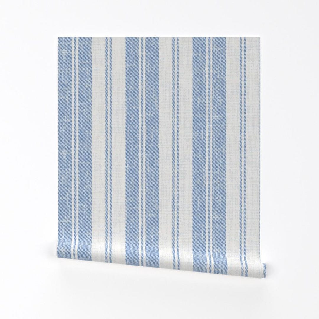 Rustic Ticking Stripe Removable Peel and Stick Wallpaper - Farmhouse ...
