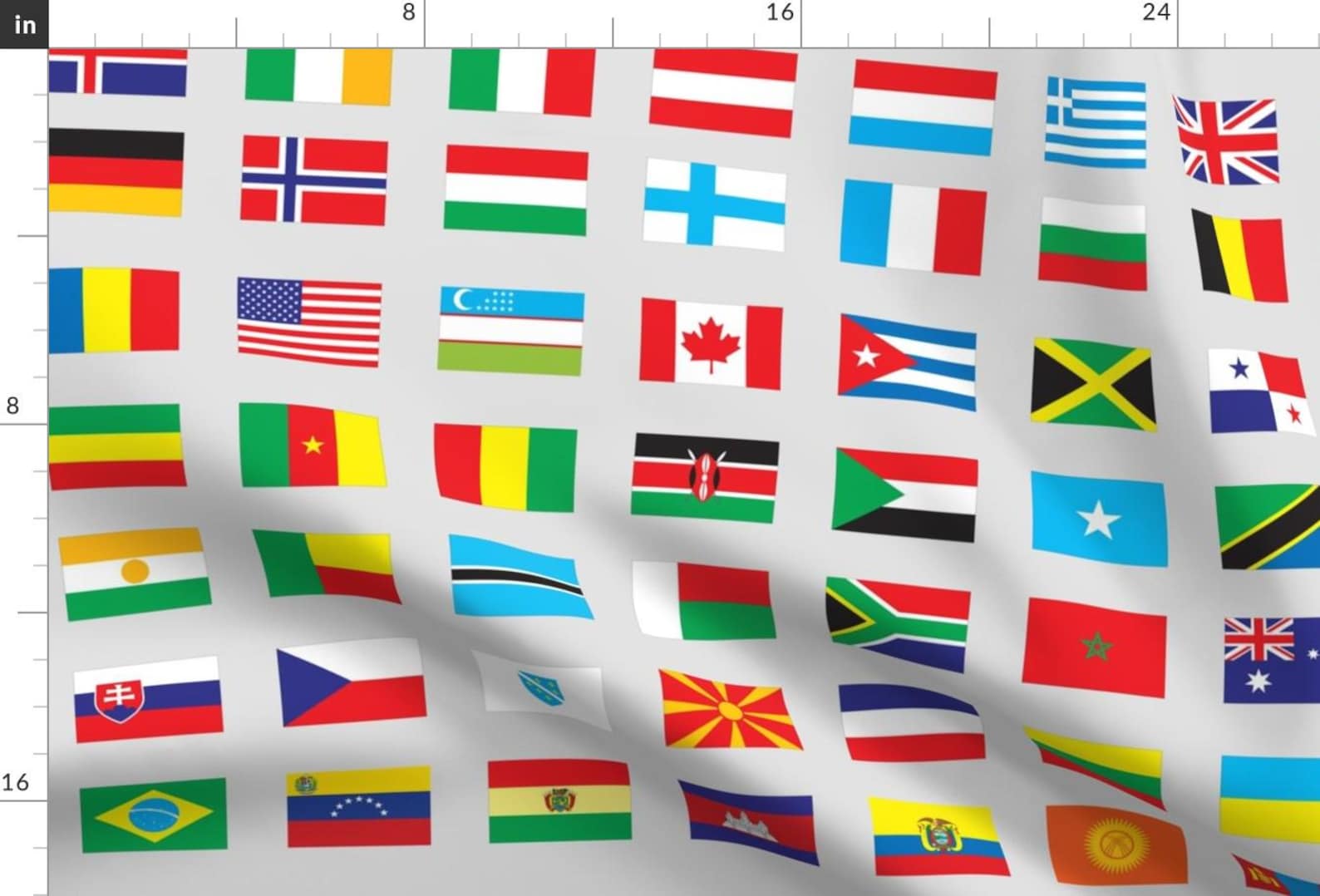 Flags Fabric - Modern Flags of the World by Aftermyart - Modern World ...