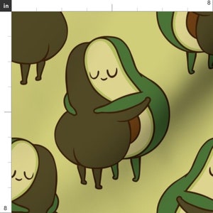 Hugging Avocados Green Illustration Fabric Avo Cuddle by Huebucket ...