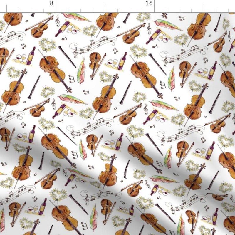 Violin Theme Fabric - Etsy UK