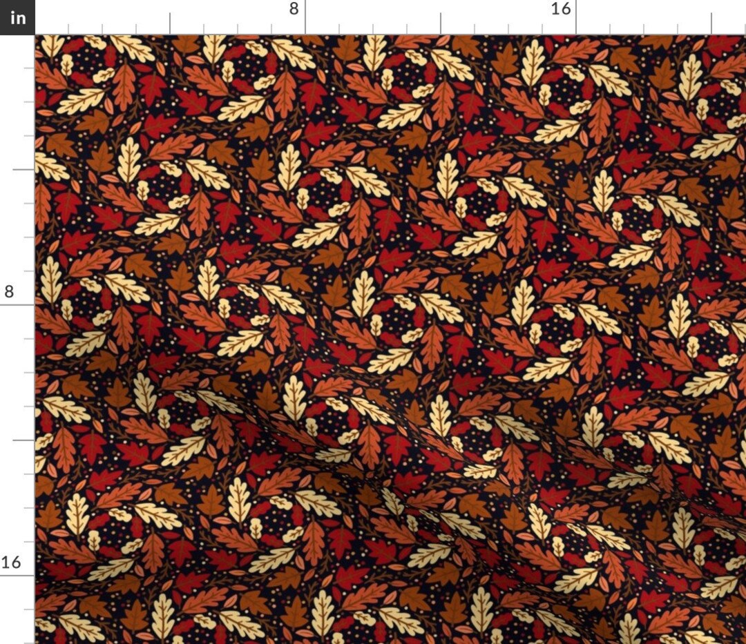 Fall Leaves Fabric Fall Autumn Leaves by Khaus Fall Autumn Foliage Leaf ...